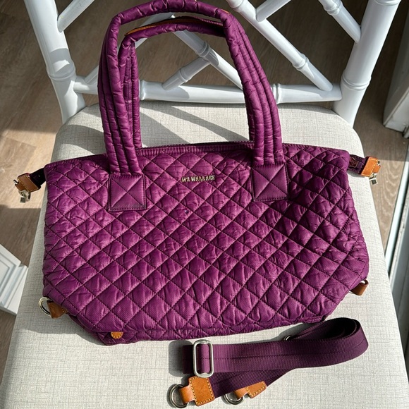 MZ Wallace | Bags | Mz Wallace Sutton Medium Crossbody Elderberry Purple Plum Quilted Bag Guc ...